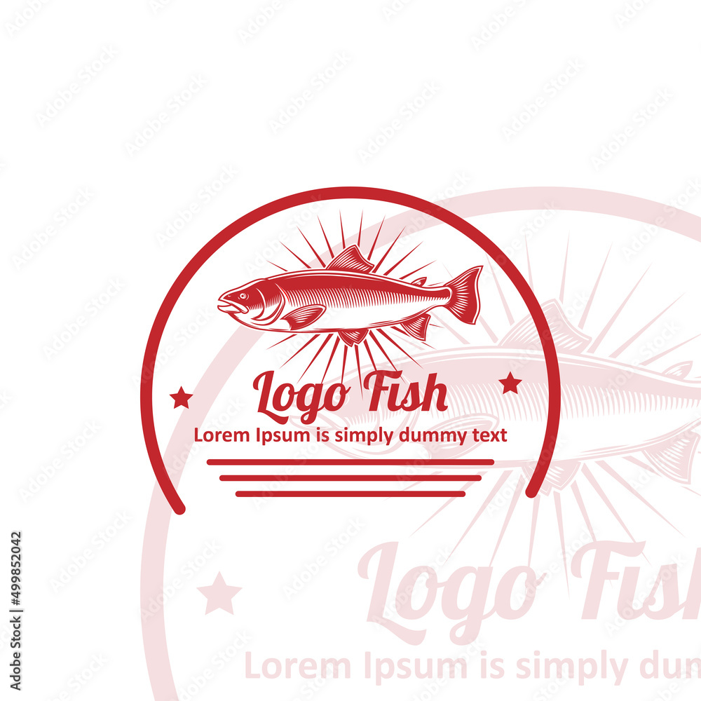 Redfish Fishing Logo template. unique and fresh redfish jumping out of ...
