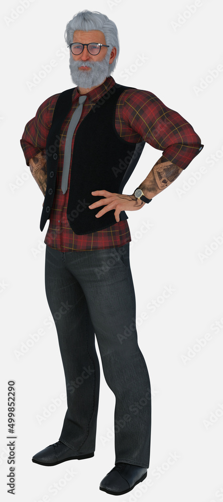 Full-length portrait of Marco, a 3D illustration computer character ...