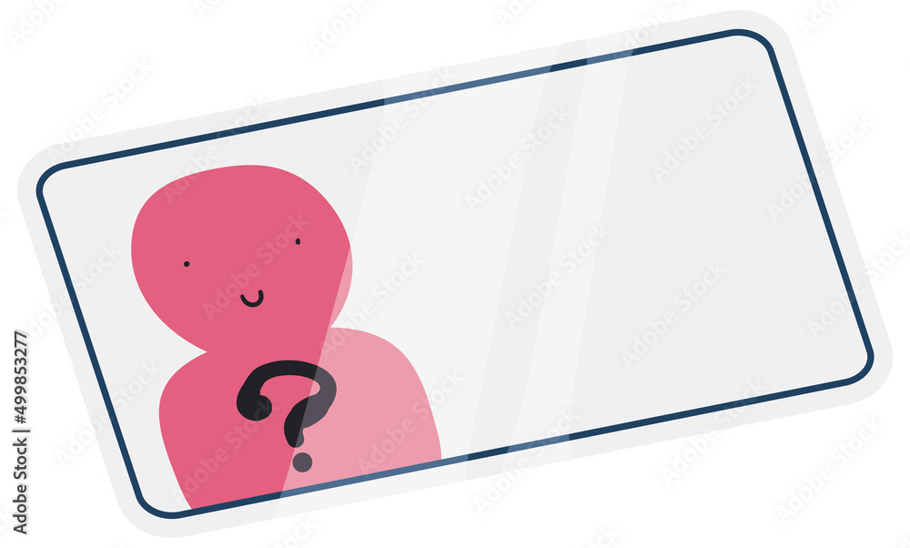 Card with smiling and unknown dummy and question mark, Vector ...