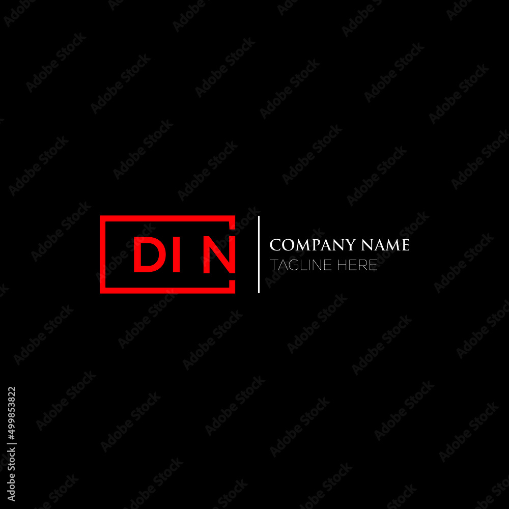 DIN logo monogram isolated on circle element design template, DIN ...