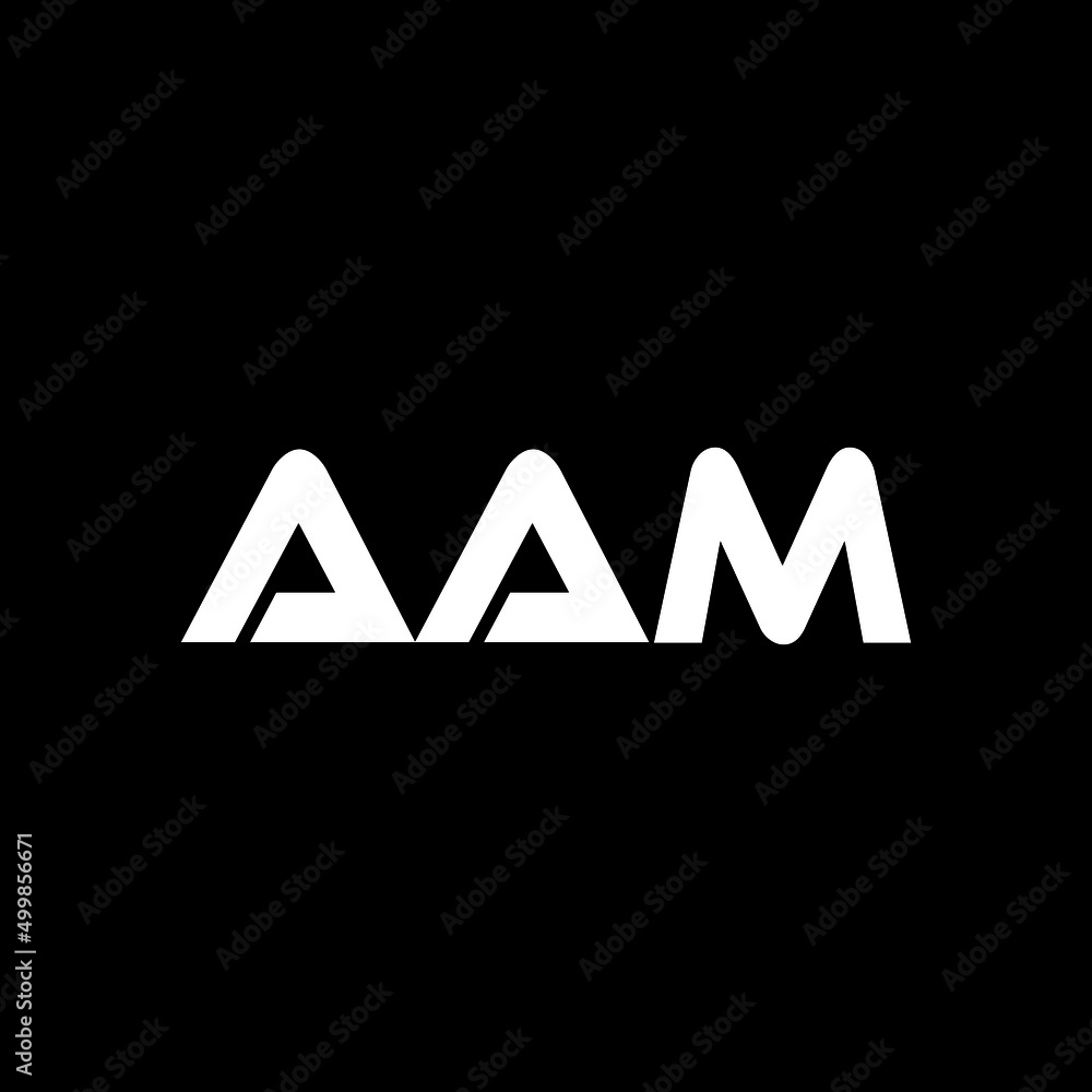 AAM letter logo design with black background in illustrator, vector ...
