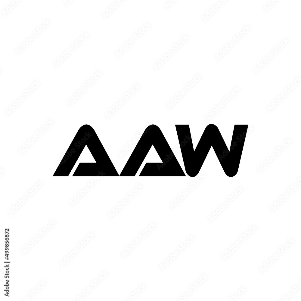 AAW letter logo design with white background in illustrator, vector ...