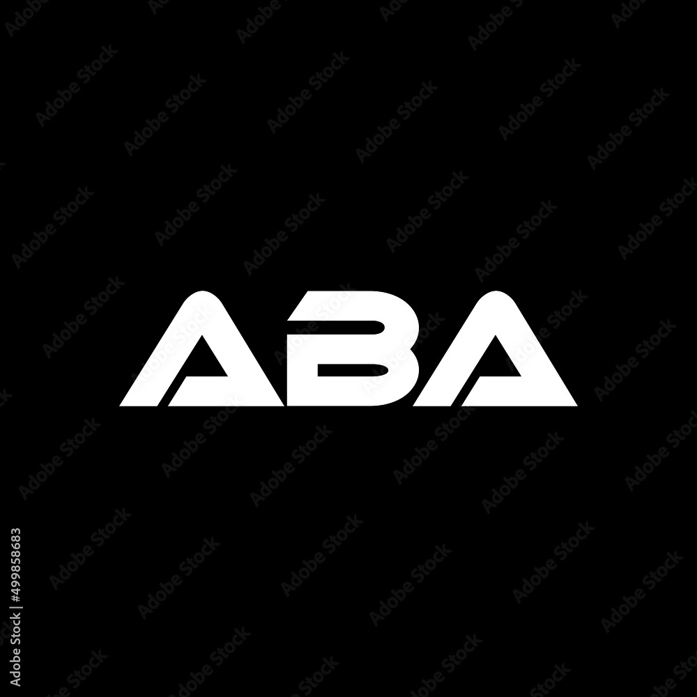 ABA letter logo design with black background in illustrator, vector ...