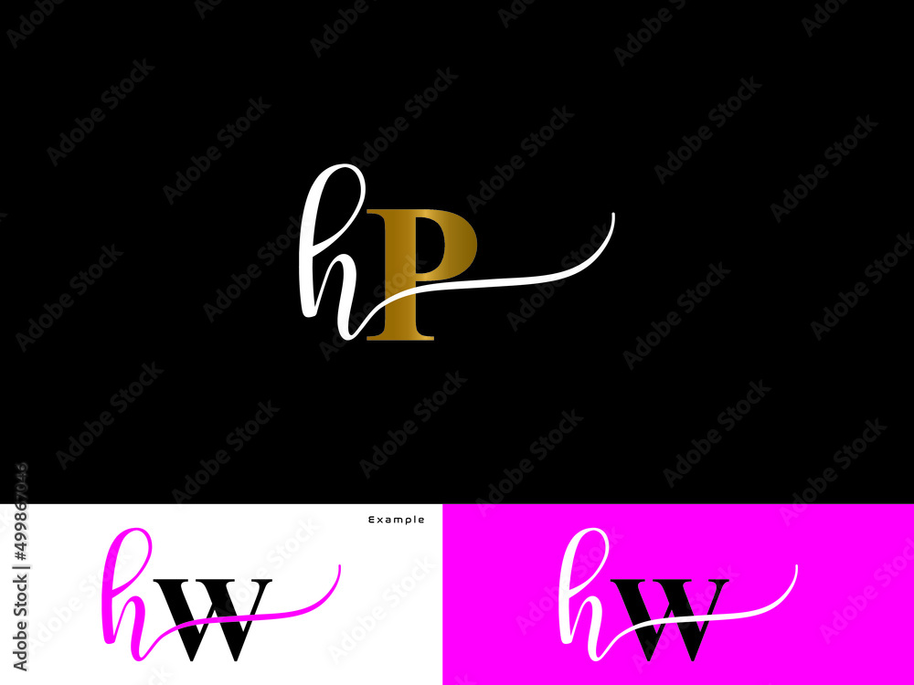 Colorful HP Logo Icon Vector, Signature Hp ph Logo Letter Image Design ...