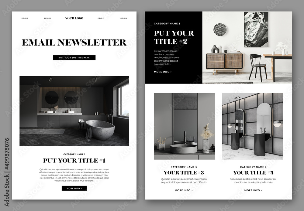 Digital Email Newsletter Layout Stock Template | Adobe Stock