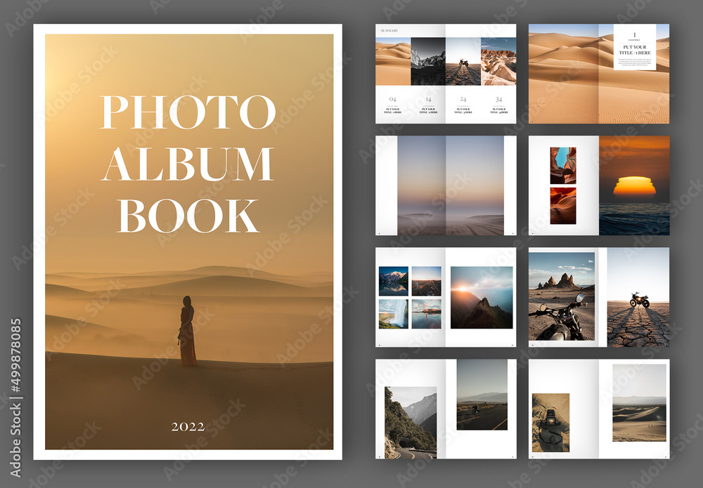 Photo Album Book Layout Stock Template | Adobe Stock