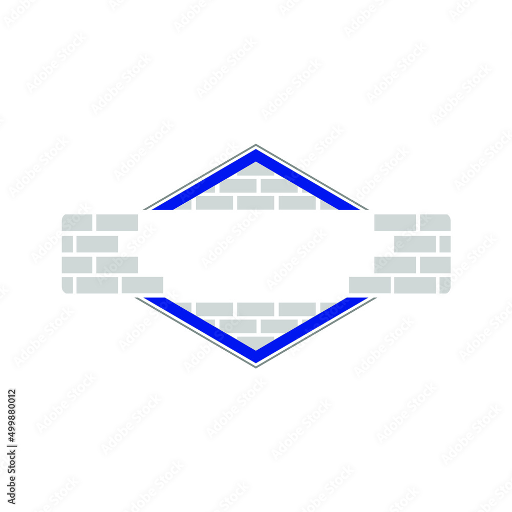 Wall Construction logo badge isolated on white background. Design ...