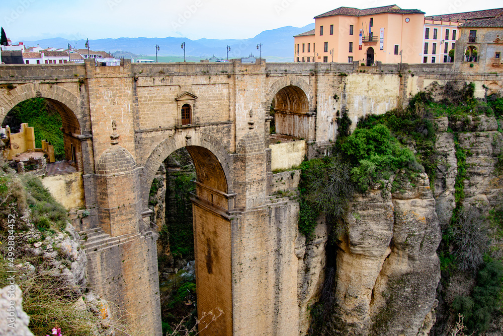 The famous New Bridge in the Old Town of Ronda in Andalusia, Spain ...