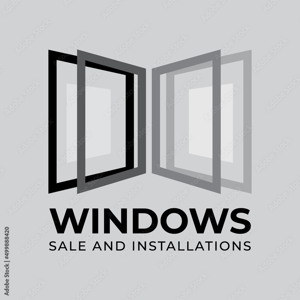 Vector logo for the sale and glazing of windows Stock Vector | Adobe Stock