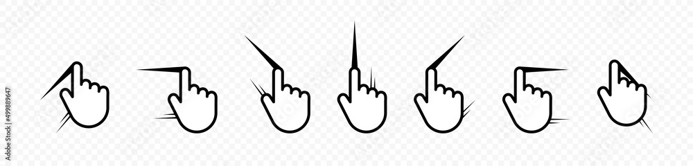 Swipe icon set. Hand swiping icon collection. Screen swipe. Swipe ...