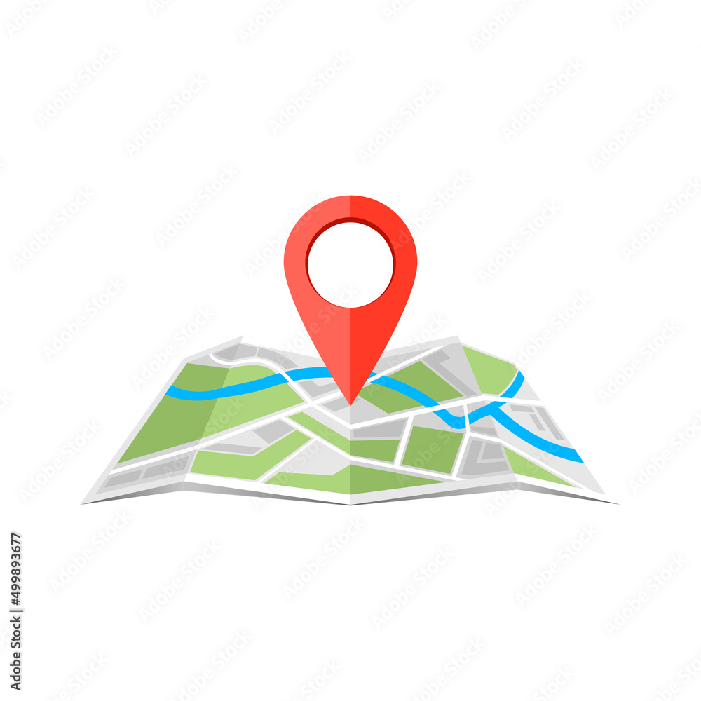 Folded Map Icon Vector