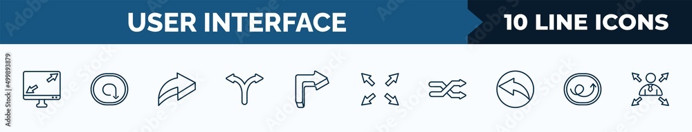 Vecteur Stock set of 10 user interface web icons in outline style. thin line icons such as ...