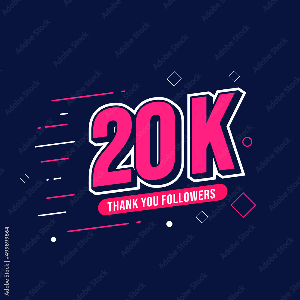 Thank You 20K Followers. Template Background Design. Congratulation ...