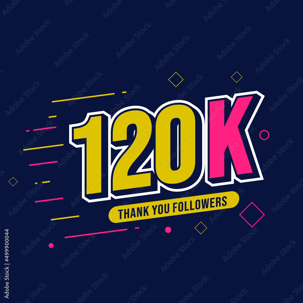 Thank You 120K Followers. Template Background Design. Congratulation ...