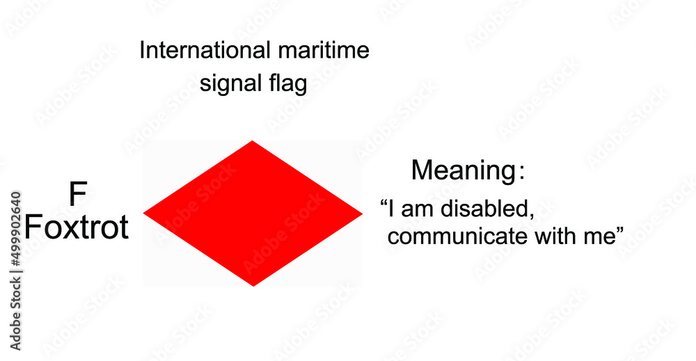International maritime signal flag Foxtrot vector illustration ...