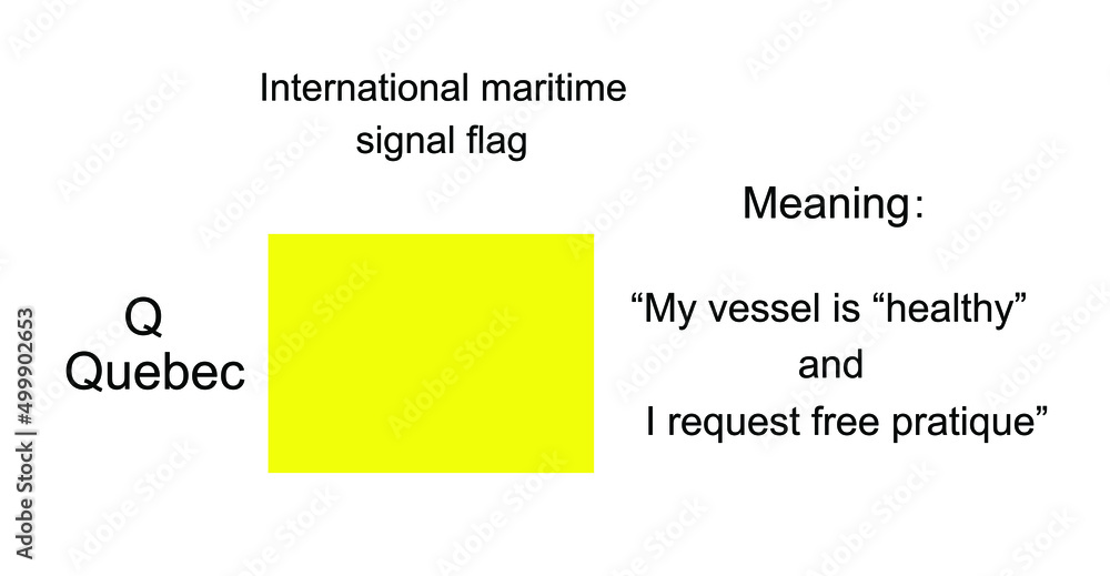 International maritime signal flag Quebec vector illustration. Alphabet ...