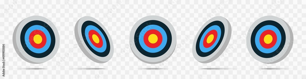 Target icon set. Archery targets collection. Archery targets isolated ...