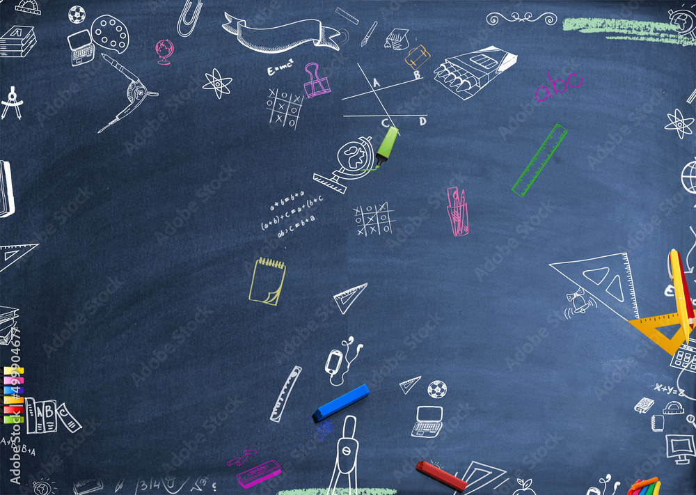 Chalkboard school background Stock Illustration | Adobe Stock