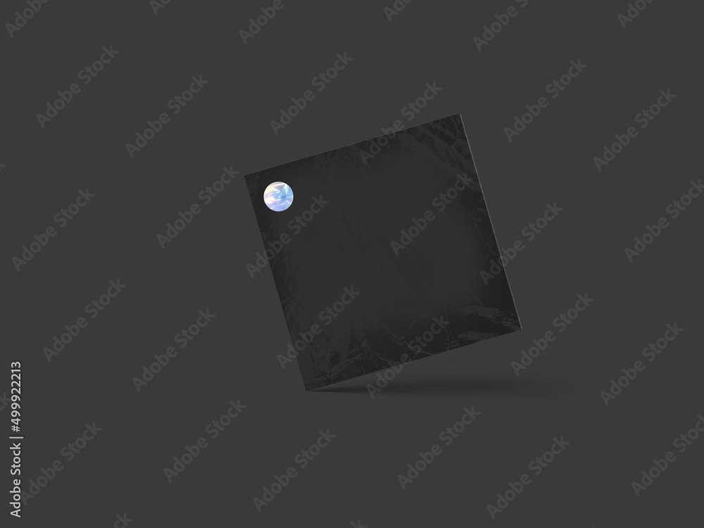 Blank Square CD Record Cover Package Envelope Template Mock Up with ...