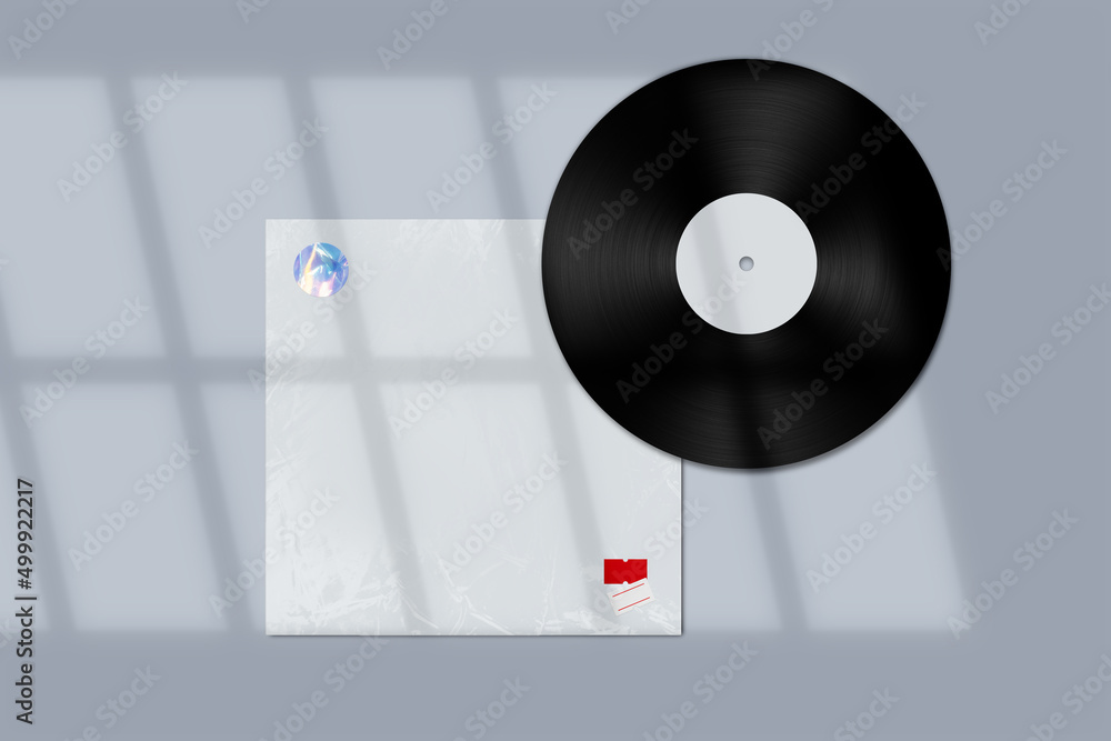 Blank CD Vinyl and Cover Mockup Package Envelope Template Mock Up with ...