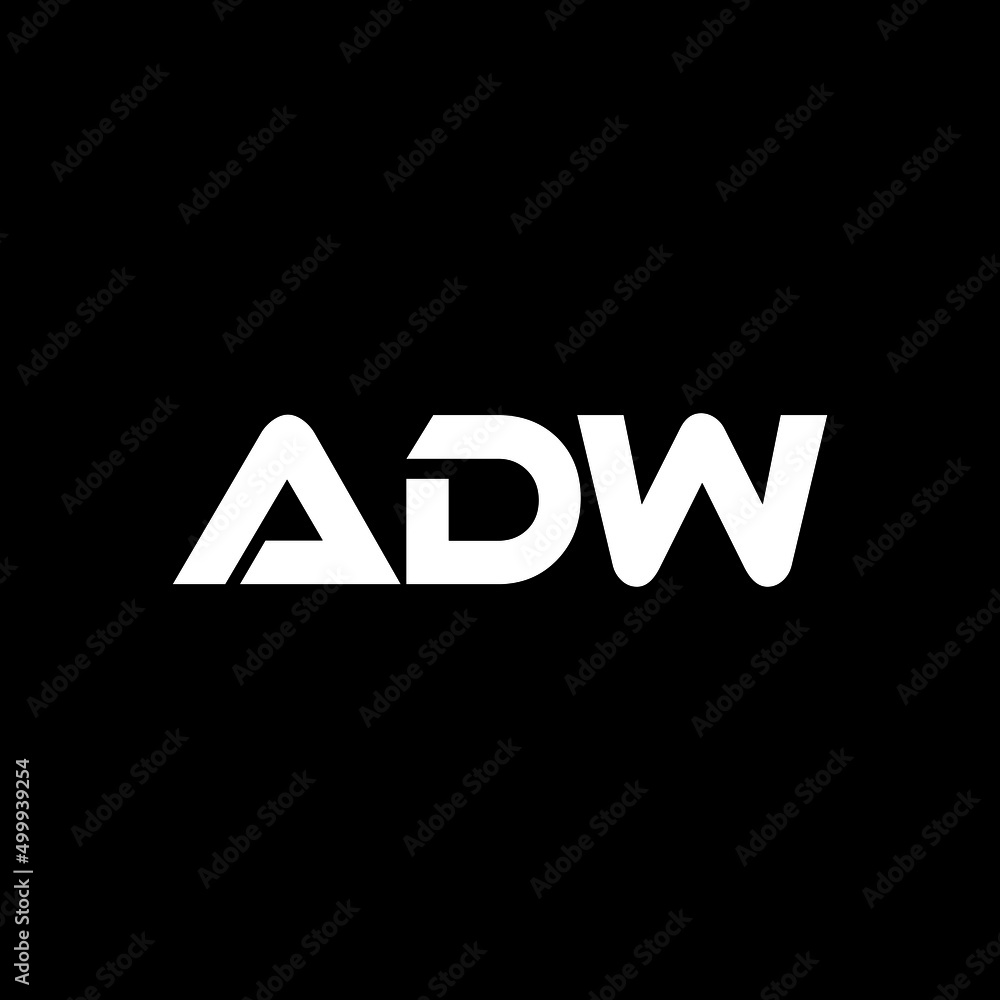 ADW letter logo design with black background in illustrator, vector ...