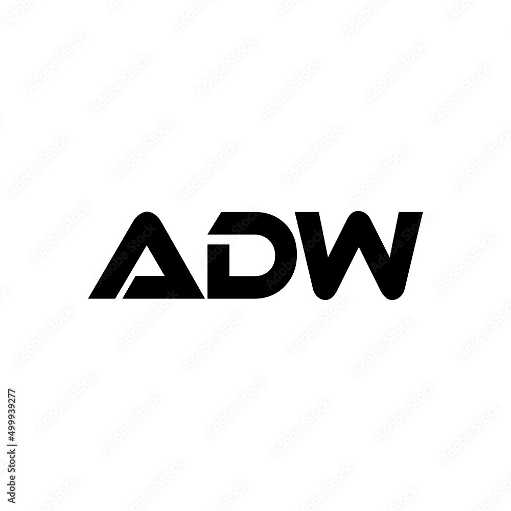 ADW letter logo design with white background in illustrator, vector ...