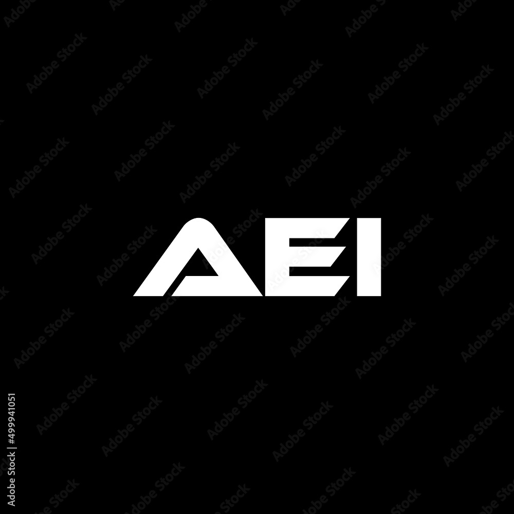 AEI letter logo design with black background in illustrator, vector ...