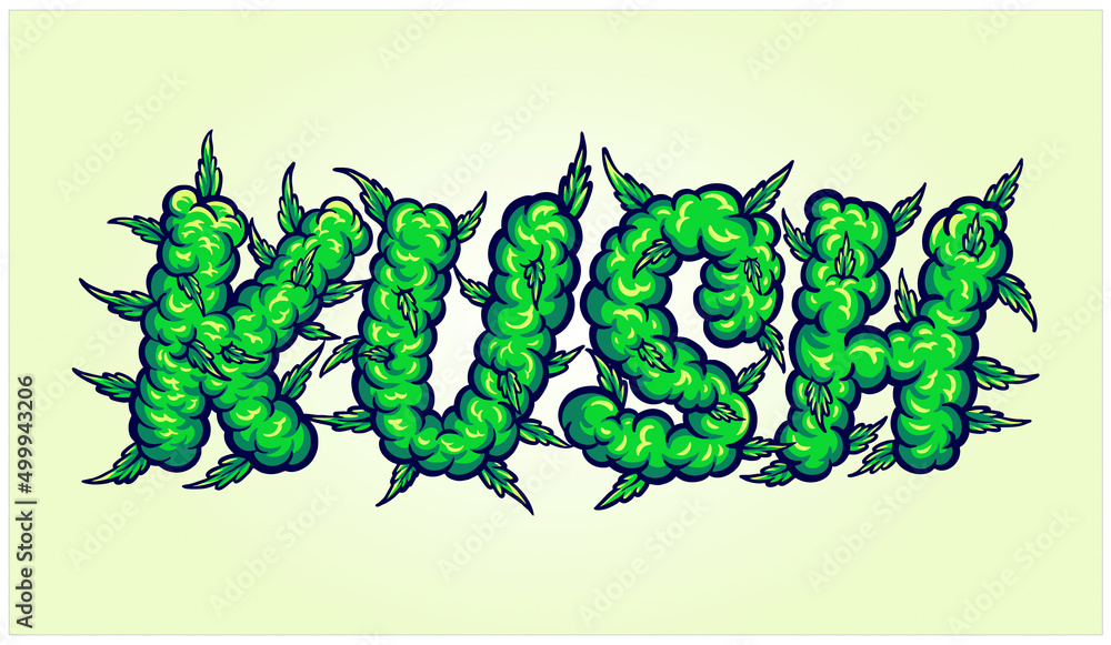 Word lettering kush smoke ornate Vector illustrations for your work ...