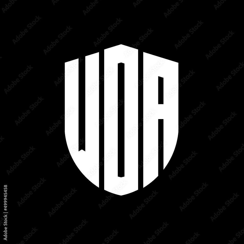 WDA letter logo design. WDA modern letter logo with black background ...