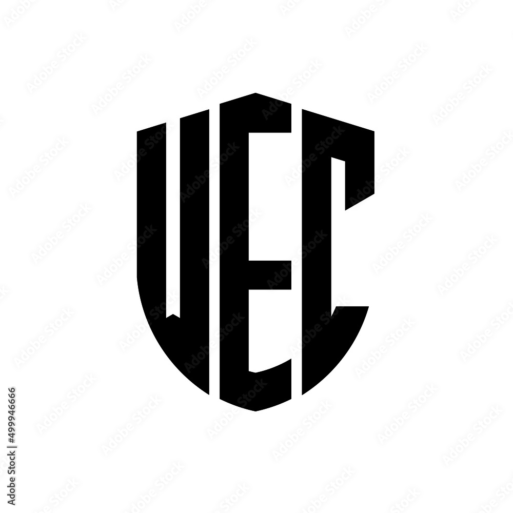 WEC letter logo design. WEC modern letter logo with black background ...