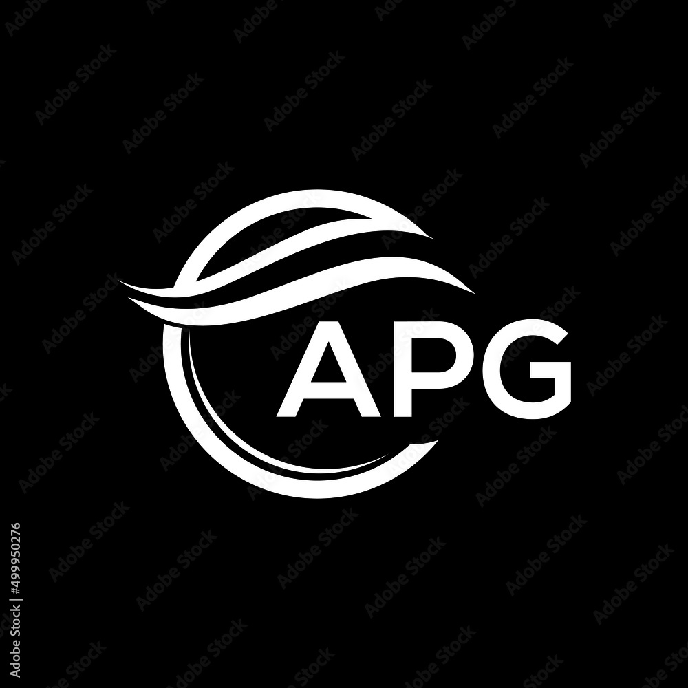 APG letter logo design on black background. APG creative initials ...