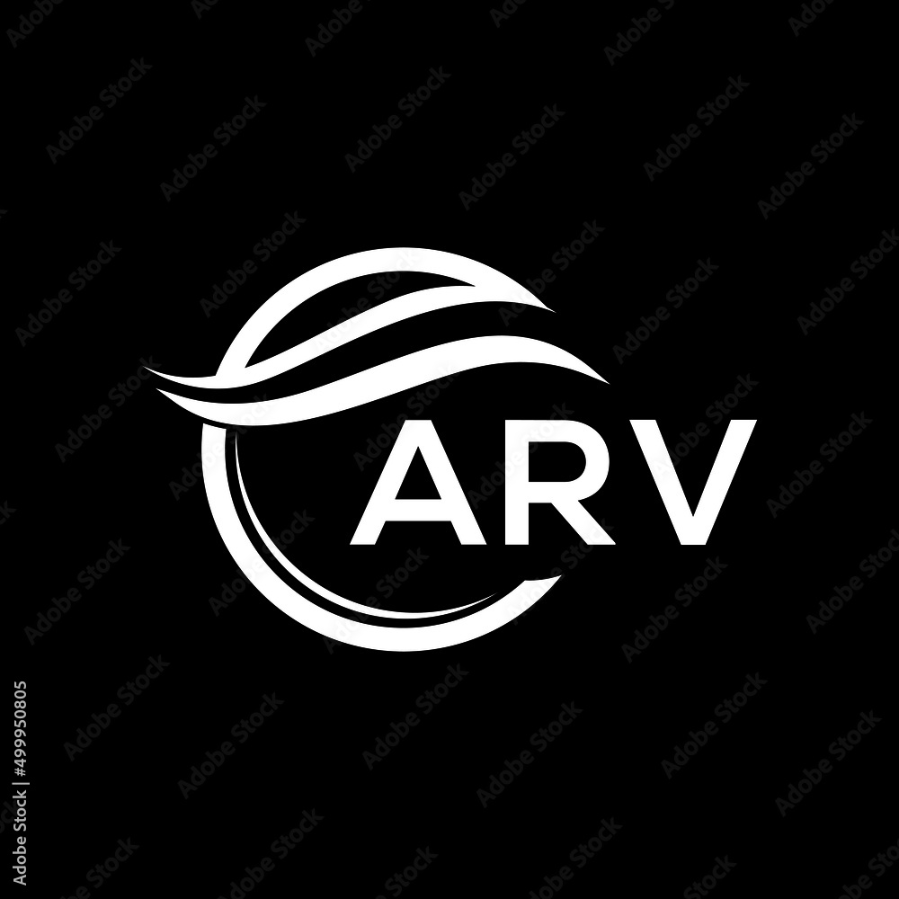 ARV letter logo design on black background. ARV creative initials ...