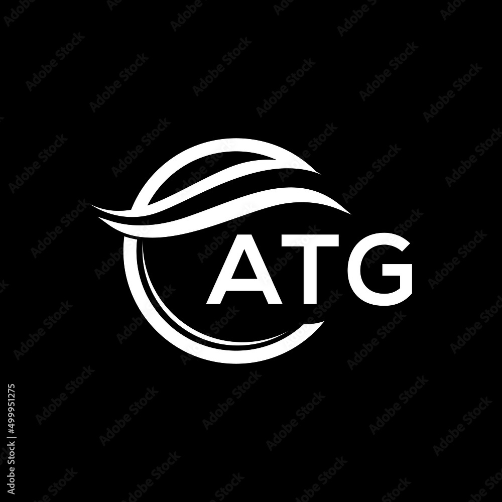 ATG letter logo design on black background. ATG creative initials ...