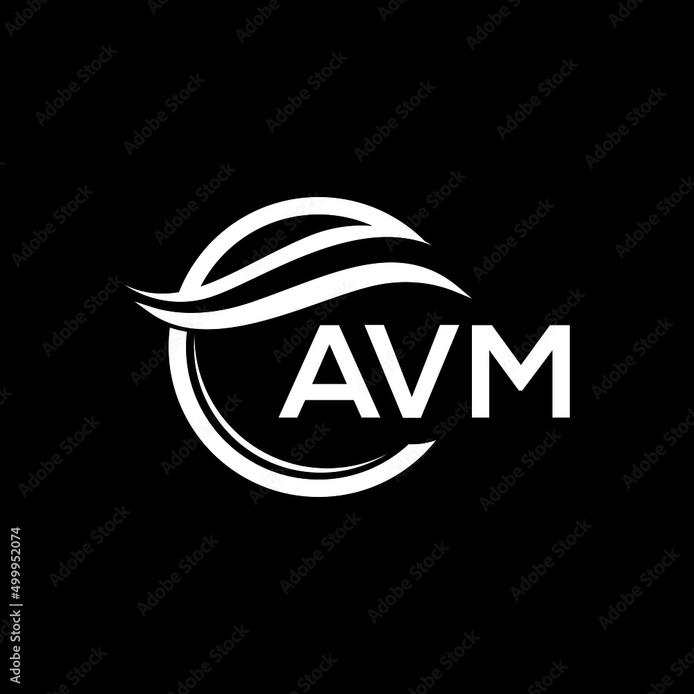 AVM letter logo design on black background. AVM creative initials ...