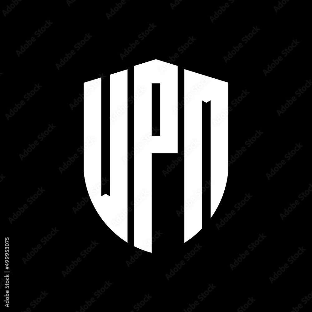 WPM letter logo design. WPM modern letter logo with black background ...