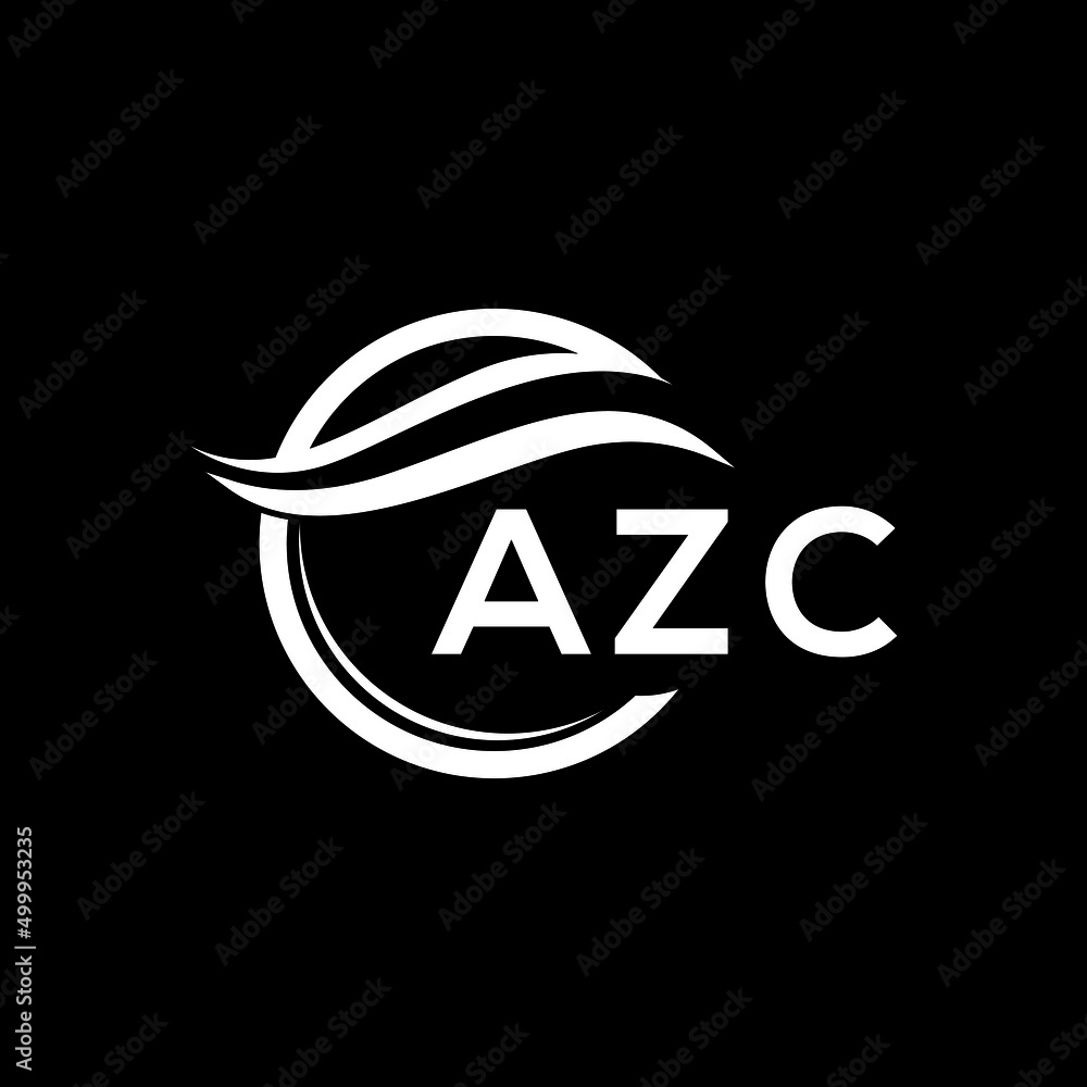 AZC letter logo design on black background. AZC creative initials ...