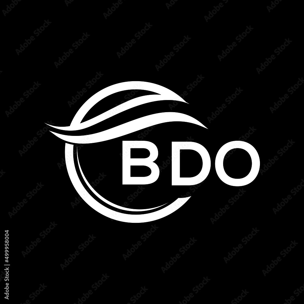 BDO letter logo design on black background. BDO creative initials ...