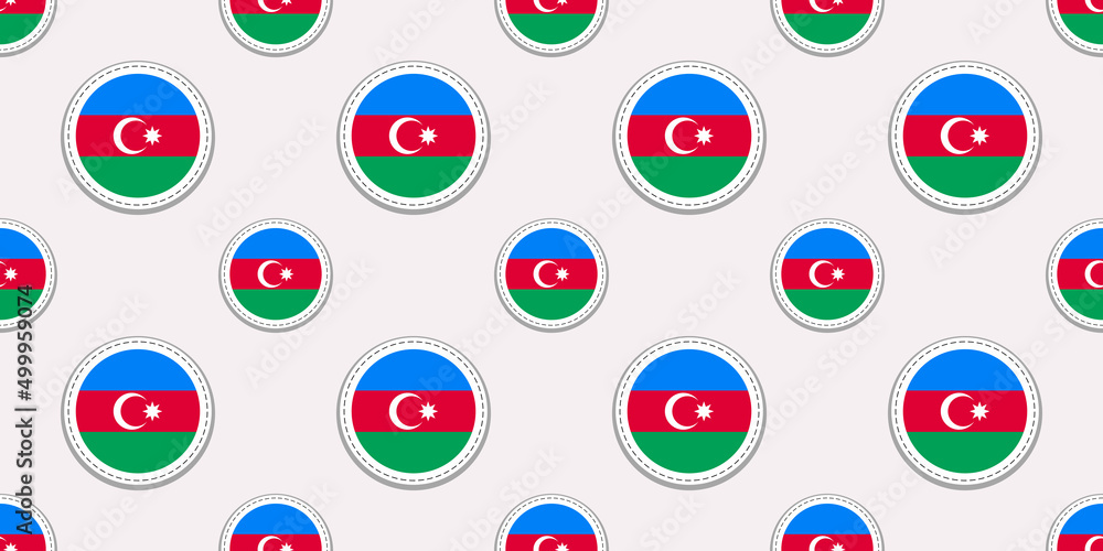 Azerbaijan round flag seamless pattern. Azerbaijani background. Vector ...
