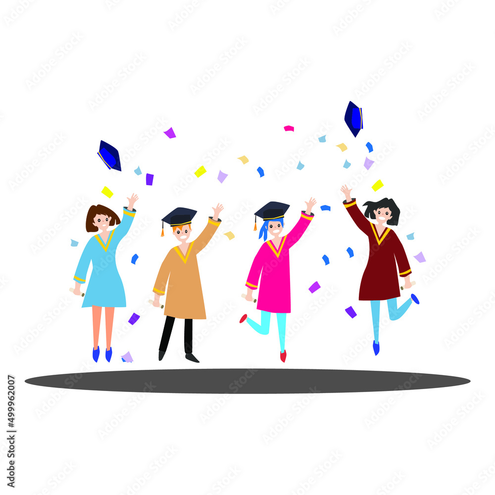 graduation celebration vector illustration, perfect for templates ...