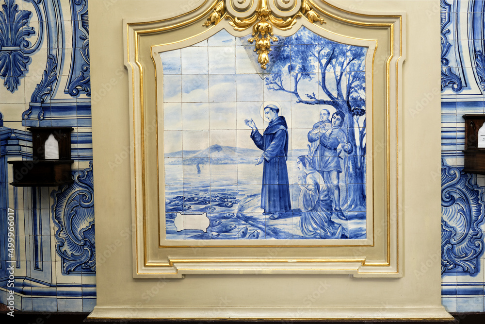 religious panels of Azulejos inside the igreja do Carvalhido, Heart of ...