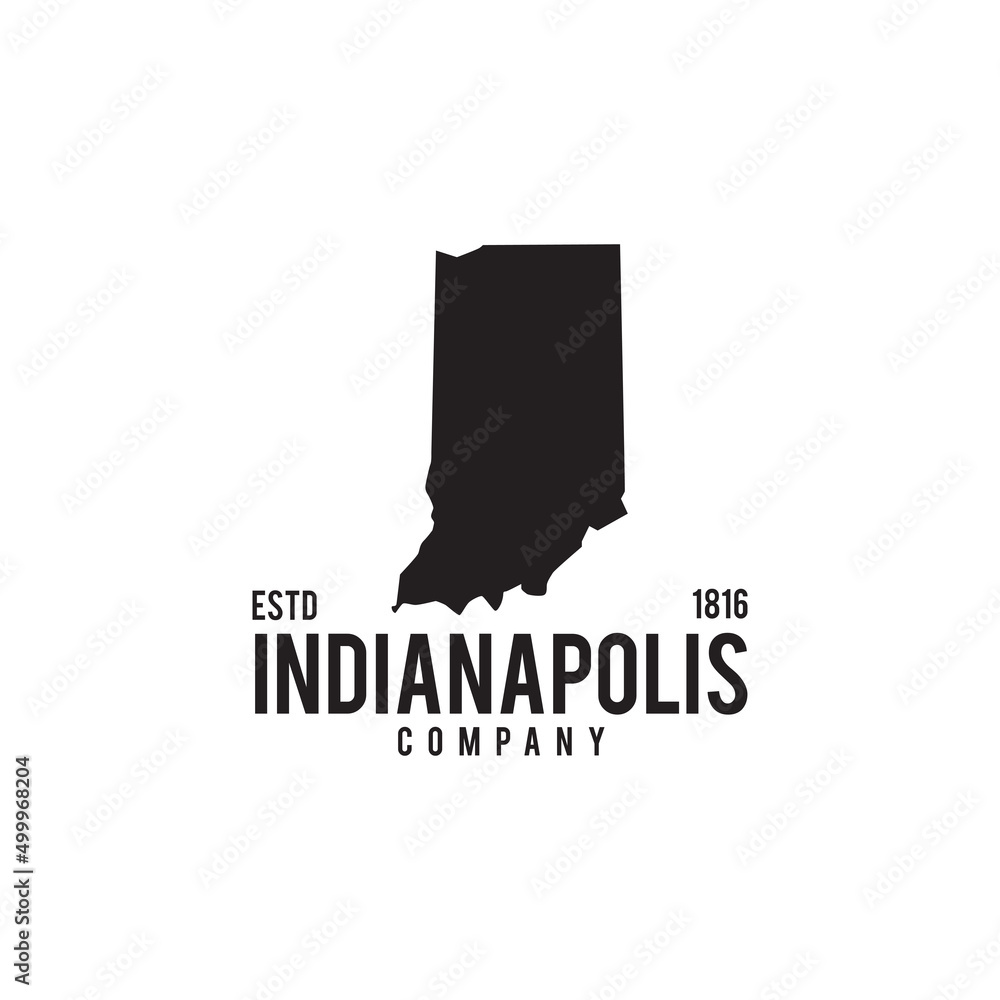 Indianapolis state map outline logo design Stock Vector | Adobe Stock