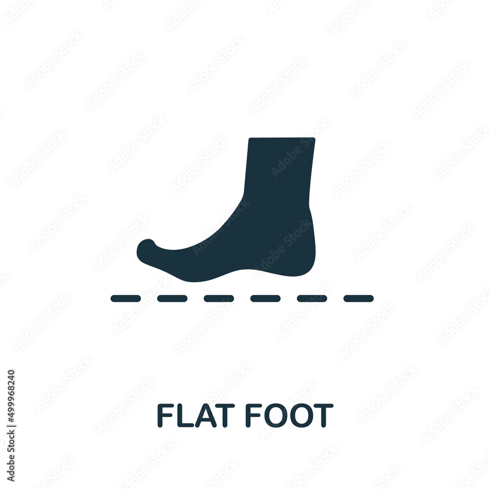 Flat Foot icon. Monochrome simple Flat Foot icon for templates, web ...