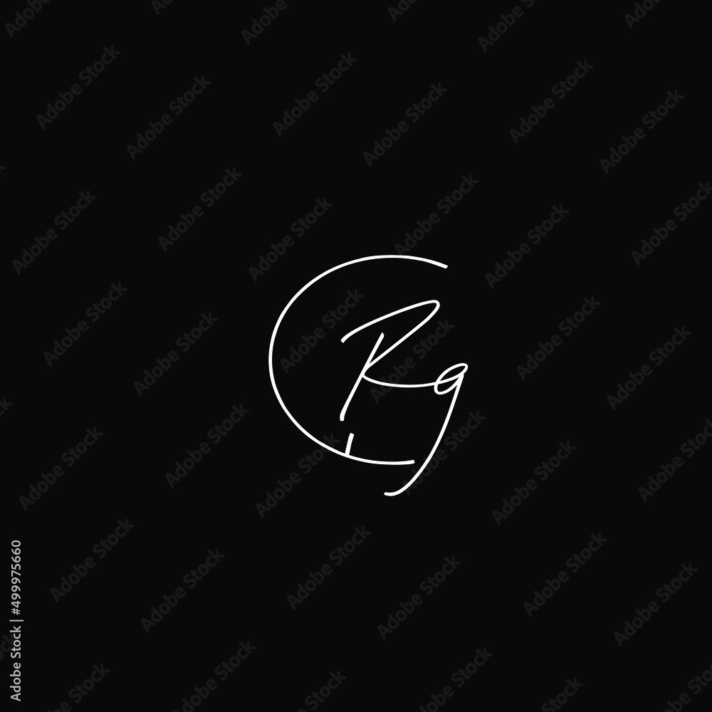 Initial Letter Rg Logo - Handwritten Signature Logo Stock Vector ...