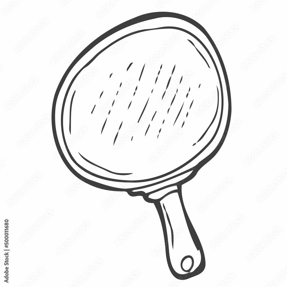 Vector hand drawn mirror. Round mirror sketch. Outline mirror sketch ... Vector hand drawn mirror. Round mirror sketch. Outline mirror sketch ...