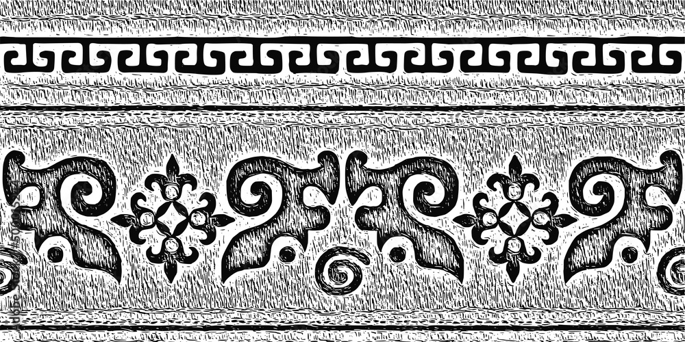 Ethnic background on the theme of Turkic art, vector design Stock ...