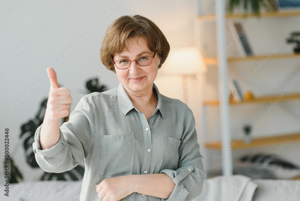 Women senior hands show class doing funky action gray hair woman ...