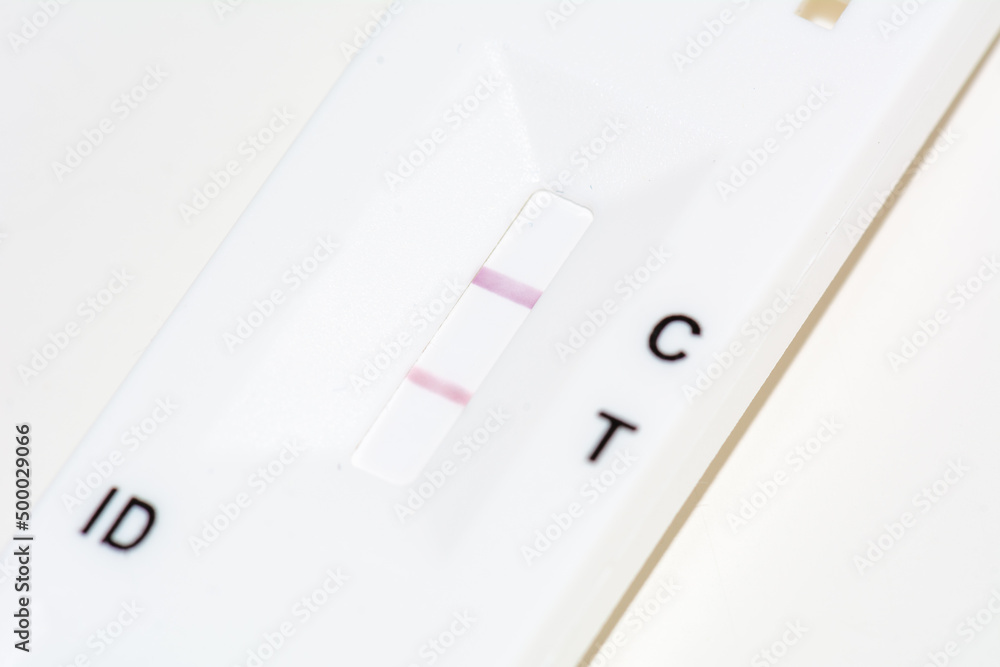 Positive coronavirus strip test cassette (Antigen SARS-CoV-2) Stock ...