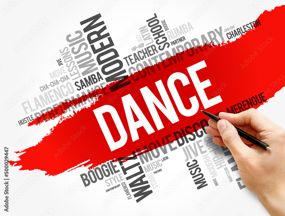 Dance word cloud collage, concept background Stock Photo | Adobe Stock