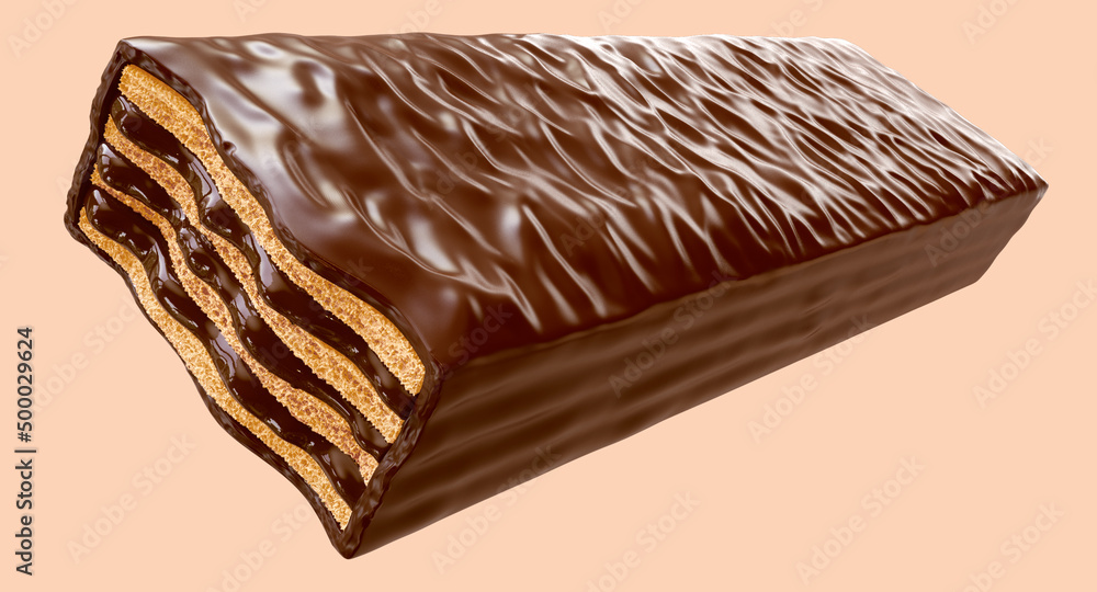 Chocolate coated on Crispy wafer, Design for Packaging Concept, with ...