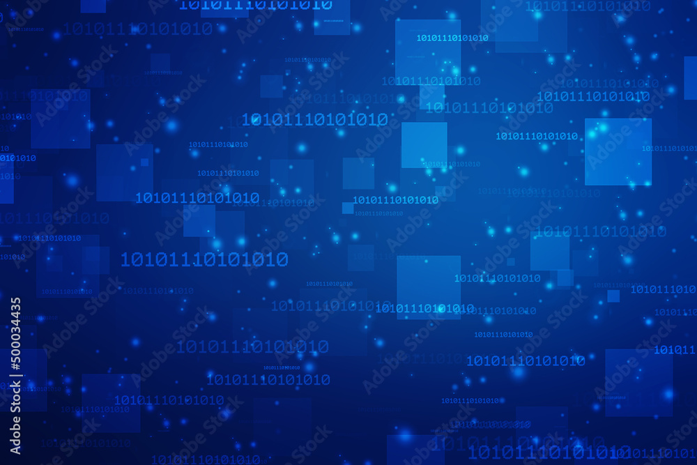 Binary Code Background, Digital Abstract technology background, flowing number one and zero text ...